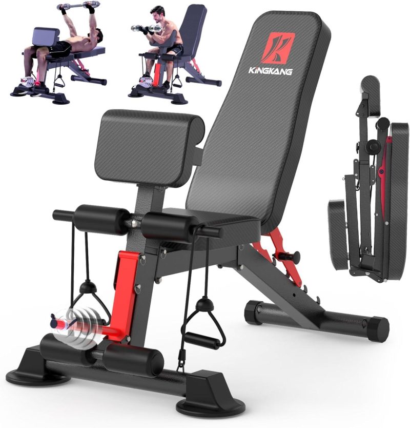 K KiNGKANG Adjustable Weight Bench, Utility Workout Bench Foldable ...
